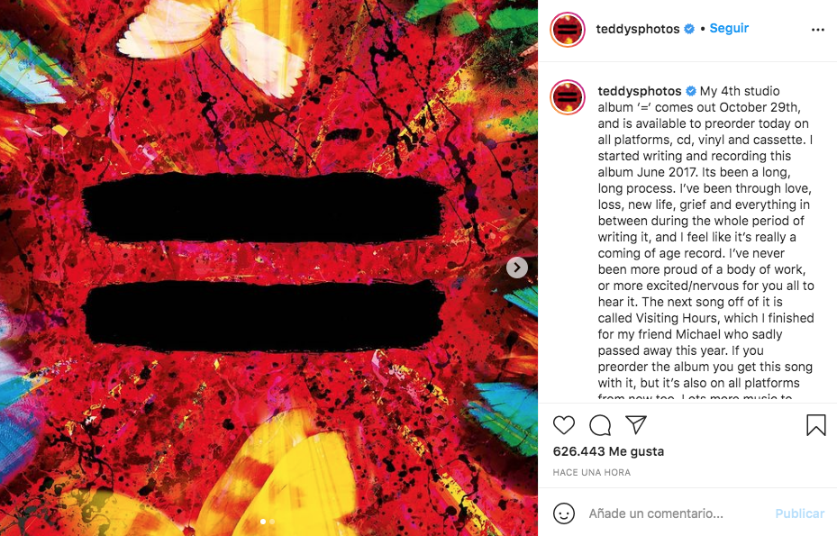 Ed Sheeran anuncia nuevo álbum: "Equals" - Digital 102.9FM